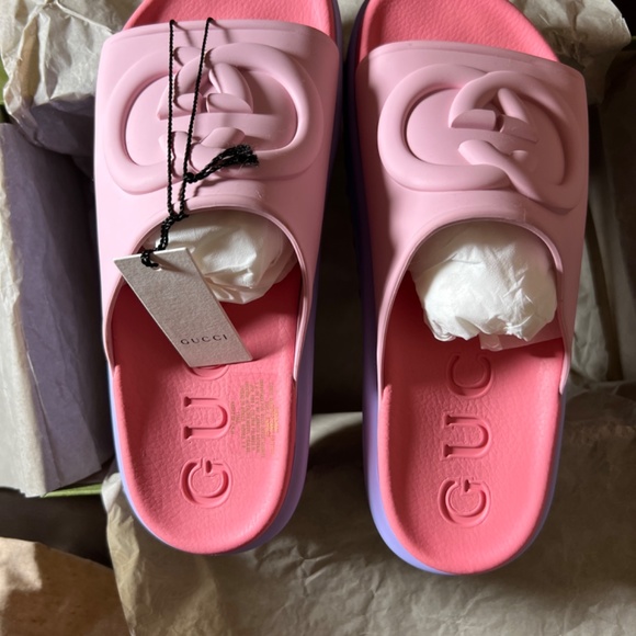 Gucci | Shoes | Gucci Sugar Pink Slides Size 4 Brand New | Poshmark